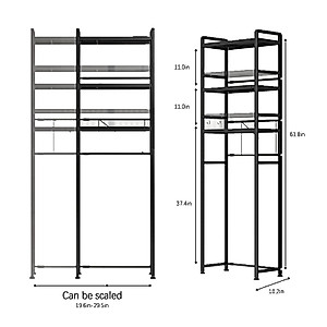 purplemaple Over-The-Toilet Storage Rack,3-Tier Bathroom Organizer Adjustable Shelf Over Toilet,Freestanding Space Saver Bathroom Shelves Above Toilet for Bathroom/Restroom/Laundry