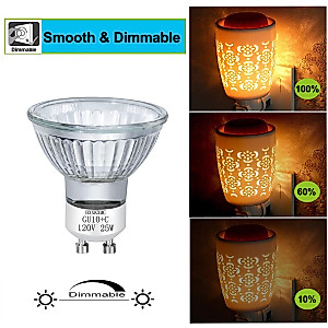 Halogen Bulb 25W NP5 Candle Warmer ETC Replacement Light Bulb (4 Pack) Halogen GU10 120V for Wax Melt, Tart Burner, Recessed, Track Lighting, MR16 JDR with Glass Cover, Dimmable, Warm White 2700K…