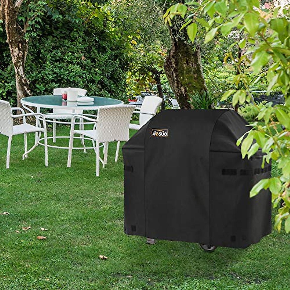 Jiesuo 48 Inch Grill Cover for Weber Spirit and Spirit II 210: Heavy Duty Waterproof 48 Inch 2 Burner Weather Resistant Ripstop Outdoor Barbeque Grill Covers