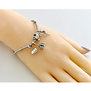 Bolenvi Farm Tractor wboy Farmer 925 erling Silver Pendant Charm Bead For Pandora & Similar Charm Bracelets or Necklaces