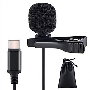 PChero Lavalier Microphone, Professional Lapel Clip-on USB Type C Interface Devices Omnidirectional Mic for YouTube TikTok Vlogging Blogging Podcast Recording Kwai Conference