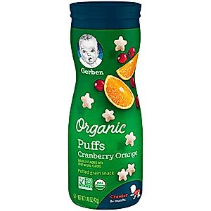 Gerber Organic Puffs, Cranberry Orange, 1.48 oz