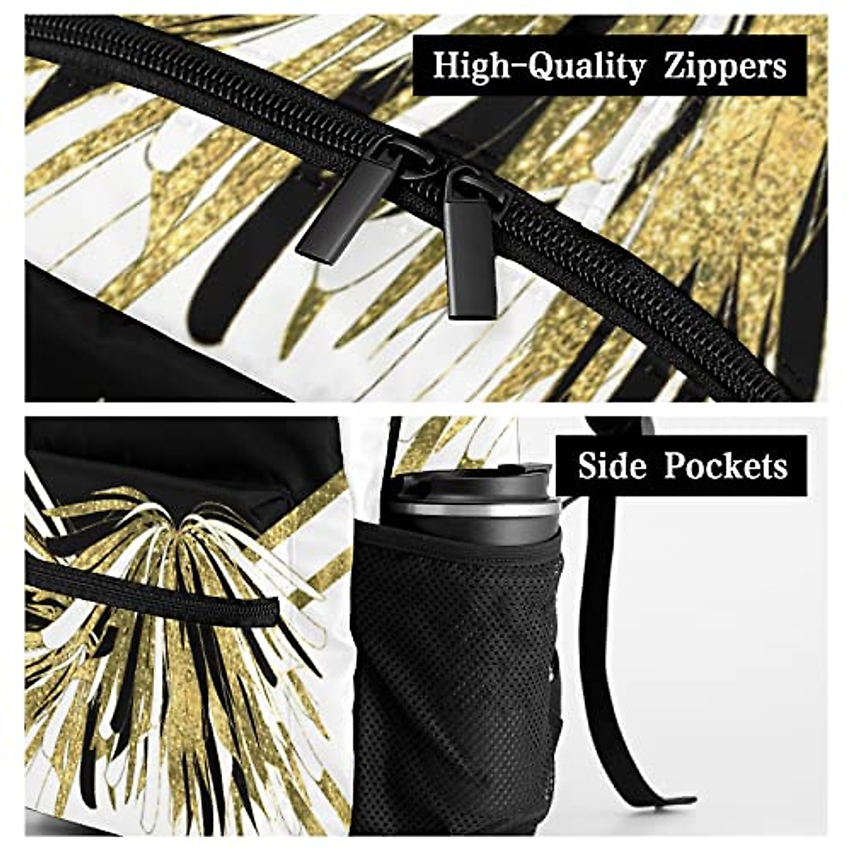 Anneunique Personalized Cheerleader Yellow Custom Backpack for Traveling Hiking Camping with Name