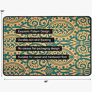 Mapuon Heavy Duty Desk Chair Mat for Carpet & Hardwood Floors, 48" x 36" Exquisite Jacquard Floor Mat Office Chair Mat for Carpeted Floors and Hardwood Floor for Home Office