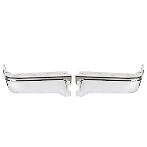 ECOTRIC Rear Step Bumper End Cap Cover Compatible with 2009-2014 Ford F150 Styleside Face Bar Driver Passenger Side W/O Sensor Hole Chrome 2 Packages