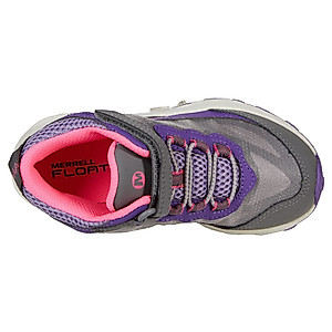 Merrell Moab Speed Mid Alternative Closure Waterproof Hiking Boot, Grey/Pink/Purple, 5 US Unisex Big Kid