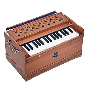 Bhava Lite “Travel” Harmonium | Small, Lightweight | Ethically Sourced, Professionally Tuned & Shipped from US, Handmade in India | Standard Edition Natural