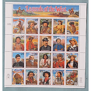Legends of the West Complete Pane of Twenty 29 Cent Stamps Scott 2869 By USPS