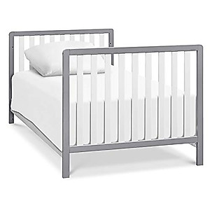 Carter's by DaVinci Colby 4-in-1 Convertible Mini Crib with Trundle Drawer in Grey and White, Greenguard Gold Certified, Undercrib Storage