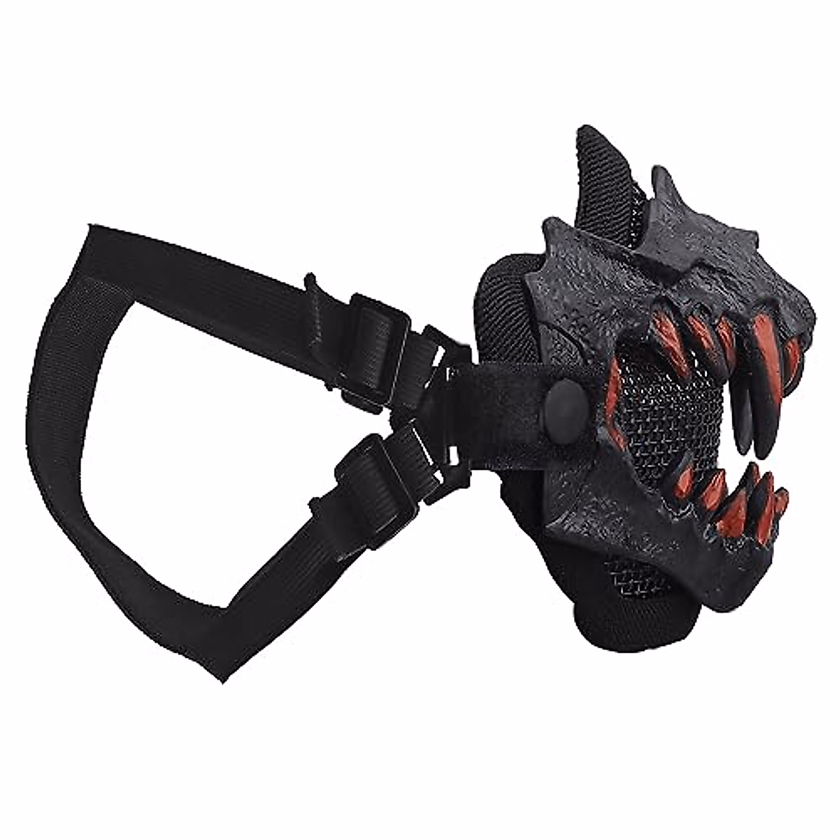 Anyoupin Airsoft Half Face Skull Mask Tactical Fangs Face Protective Mesh Mask for Halloween Paintball CS Games