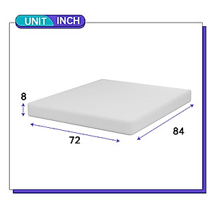PayLessHere 8 Inch California King Size Gel Memory Foam Mattress Fiberglass Free/CertiPUR-US Certified/Bed-in-a-Box/Cool Sleep & Comfy Support