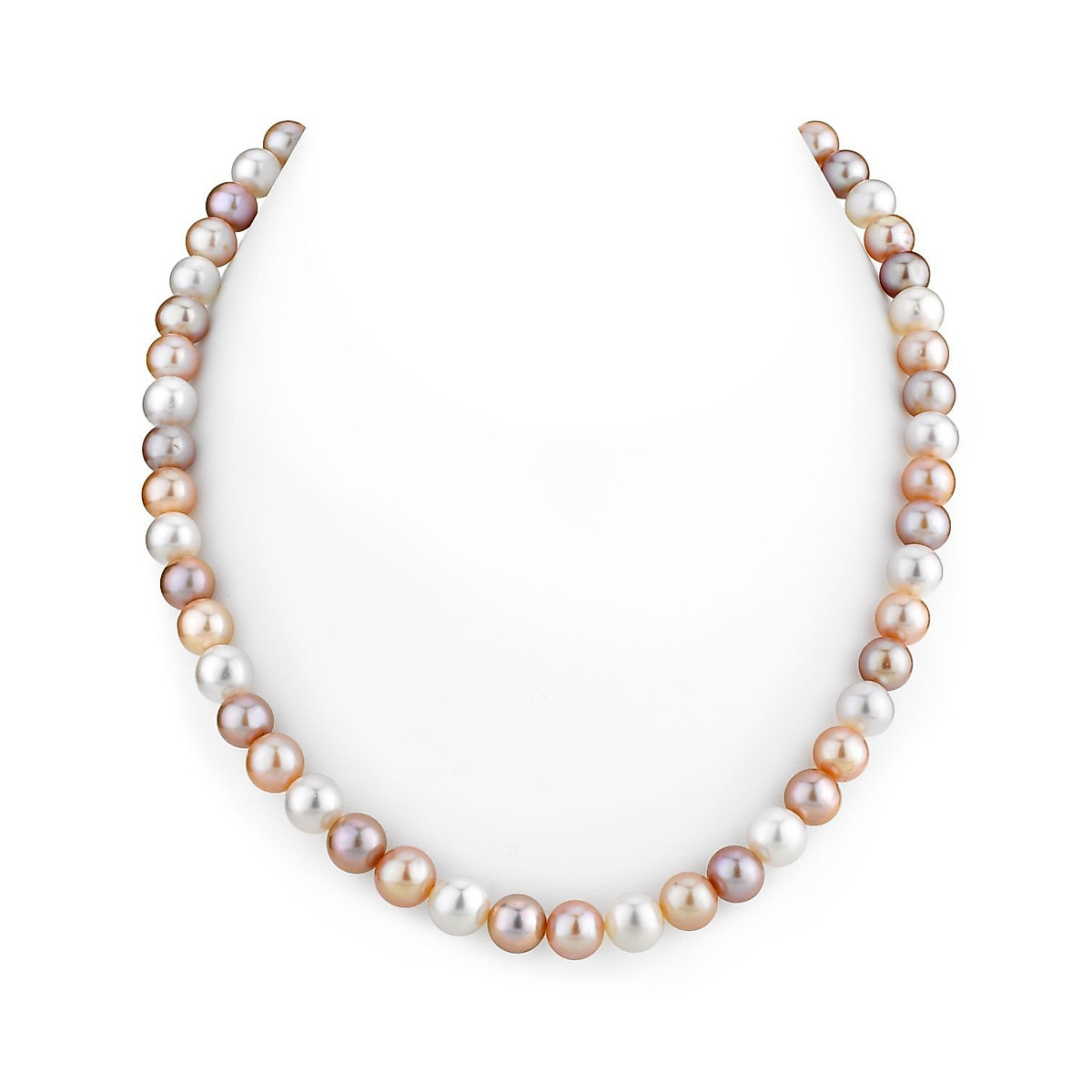 The Pearl Source 14K Gold 7-8mm AAAA Quality Multicolor Freshwater Cultured Pearl Necklace for Women in 18" Princess Length