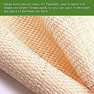 4.5"/14"/16"/18"/20"/24" Width Closed Natural Cane Webbing, Rattan Webbing for Caning Projects, Woven Cane Roll for Furniture, Chair, Cabinet, Ceiling, Basket