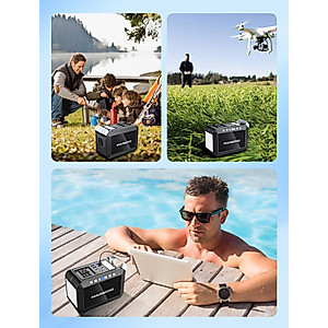 MARBERO 40000mAh Portable Power Bank with AC Outlet and 100W Portable Solar Panel for iPhone, Galaxy, Tablets Outdoor Camping Home Office Emergency,iPhone, Galaxy, Tablets