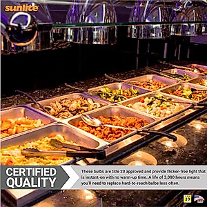 Sunlite R40 Incandescent Heat Lamp Bulb, 375 Watts, 125 Volts, Medium E26 Base, 2600K Soft White, Dimmable, Clear, 100 CRI, 3000 Rated Hours, Title-20 Compliant, 1 Pack