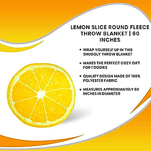 Lemon Slice Round Fleece Throw Blanket | 60 Inches