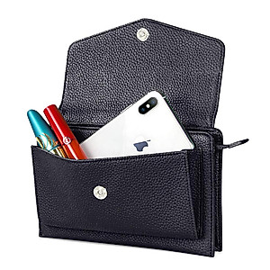 nuoku Wristlet Clutch Wallet Purse Small Crossbody Bags for Women With Cell phone Holder RFID 2 Straps(Black)