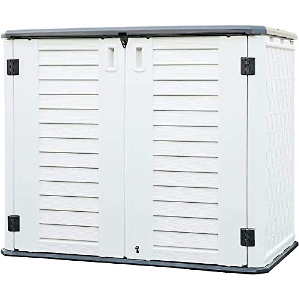 KINYING Metal Laminate Shelving for 26 Cu.ft Horizontal Storage Shed, One Shelf to Hold 44 lbs, 46 in * 13 in, One Piece in The Package with 4 Screws, 11LBS