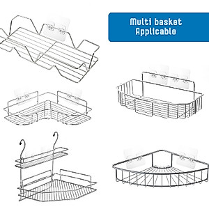 WLLHYF 4 Packs Shower Caddy Adhesive Replacement, Transparent Strong Sticky Waterproof Heavy-duty Nail Free Adhesive Pads for Bathroom Storage Shelves Soap Holder Kitchen Racks