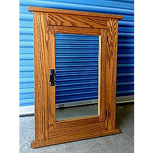24" W x 33" H Solid Oak Mission Recessed Medicine Cabinet/Solid Wood & Handmade