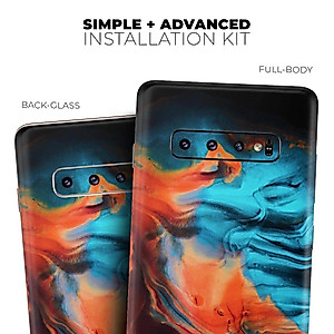 DesignSkinz Liquid Abstract Paint V64 Protective Vinyl Decal Wrap Skin Cover Compatible with The Samsung Galaxy S20 (Screen Trim & Back Glass Skin)