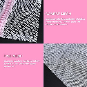 Mesh Laundry Bag For Washing Lingerie And Delicate Garments Women Wash Bag Washing Machine Bag Protect Blouse Hosiery Stocking Underwear Bra Etc With Premium Zipper (Fine Mesh 50x60cm)