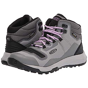 KEEN womens Tempo Flex Mid Height Lightweight Waterproof Hiking Boot, Steel Grey/African Violet, 8.5 US