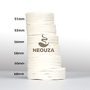NEOUZA Coffee Round Paper Filter Container Shower Screen Holder for Espresso Machine Portafilter Moka Pot AeroPress, White Ash