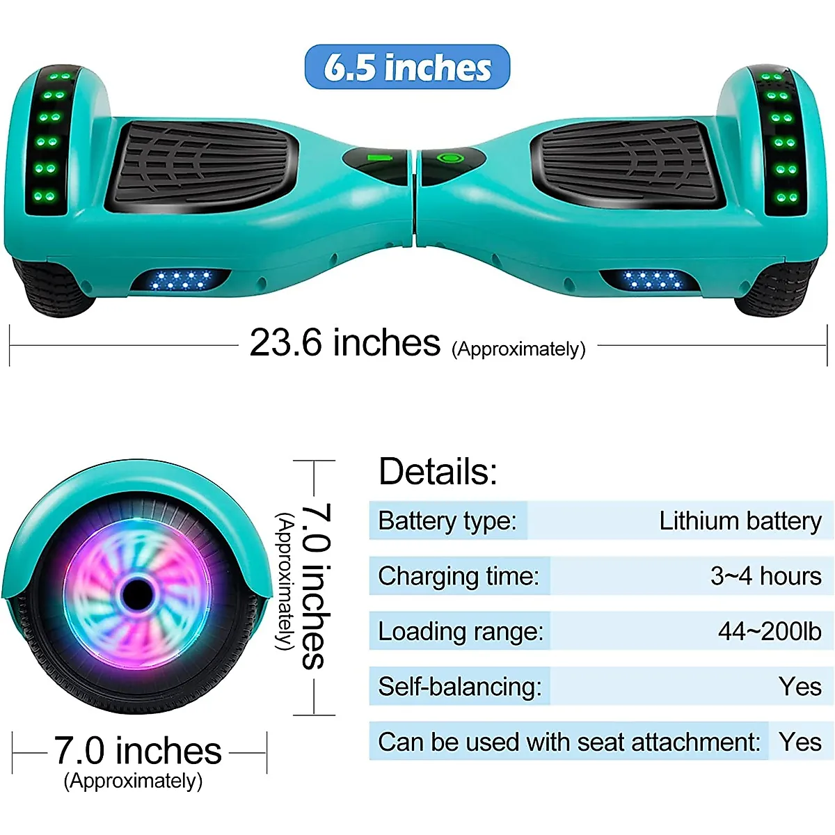 jolege Hoverboard, 6.5" Self Balancing Hoverboard Electric Scooter Hoverboard for Kids