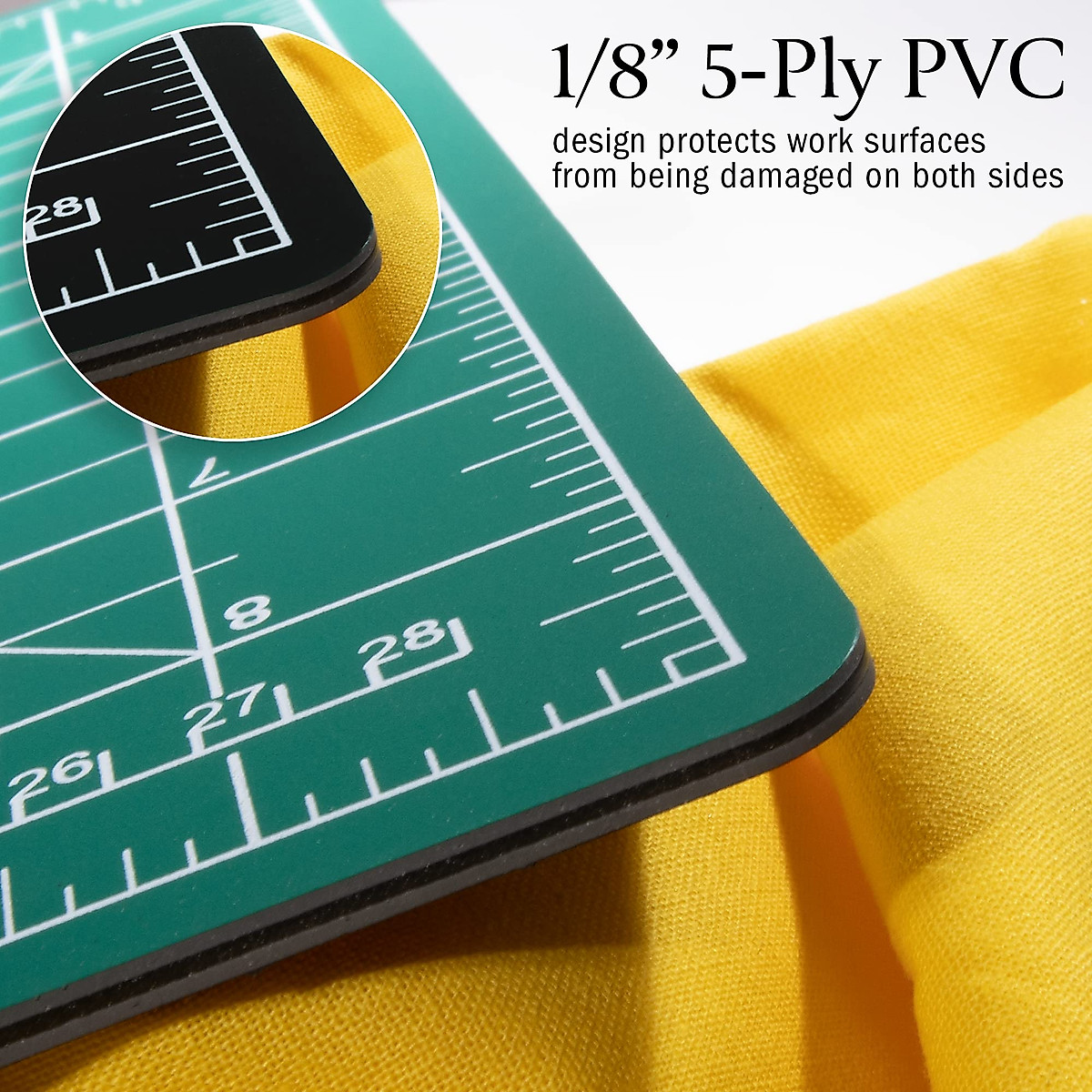 Breman Precision Self Healing Cutting Mat 24 x 36 Inch - Rotary Cutting Mats for Crafts - Craft Cutting Board for Crafting & Quilting - 2 Sided 5 Ply PVC Self Healing Mat - 24x36 Craft Cutting Mat