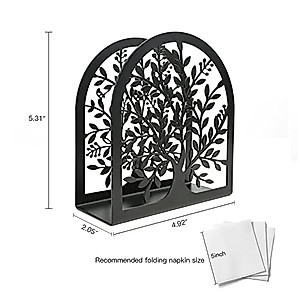 Fobule Napkin Holder for Tables, Vintage Metal Freestanding Tissue Dispenser, Black Cast Iron Vertical Tabletop Paper Napkin Holder Stand for Dinner Home Kitchen Restaurant Picnic Party (Tree of Life)