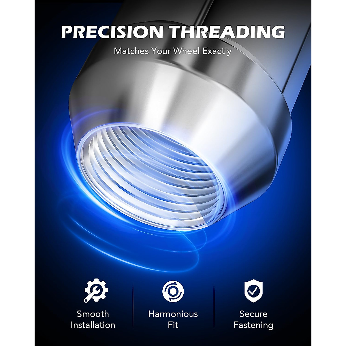 Orion Motor Tech M14x1.5 Lug Nuts with Cone Seat, 3/4" 19mm Hex 1.9x0.87 in. Chrome Plated Wheel Lug Nuts Compatible with Chevrolet Silverado Suburban 1500 Ford Expedition F-150 Ram 1500, Set of 24