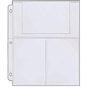 PhotoSMART Photo/Postcard Page for 3-Ring Binders - Archival-Safe Plastic - Three 4" x 6" Pocket - Holds six Photos/Postcards - 25 Pack - ACS-253T Store & Protect
