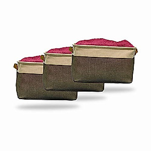 KadoPam Large Foldable Storage Baskets - Strong Organizing Cubes with Cardboard Insert - Fabric Bin Organizers for Home, Office, Work, Laundry Room - Lightweight & Collapsible - 15x11x9.5", Set of 3