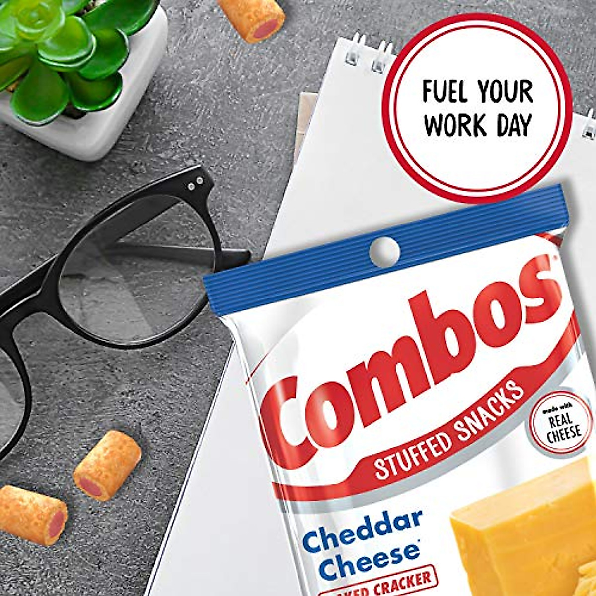 COMBOS Cheddar Cheese Cracker Baked Snacks 6.3-Ounce Bag