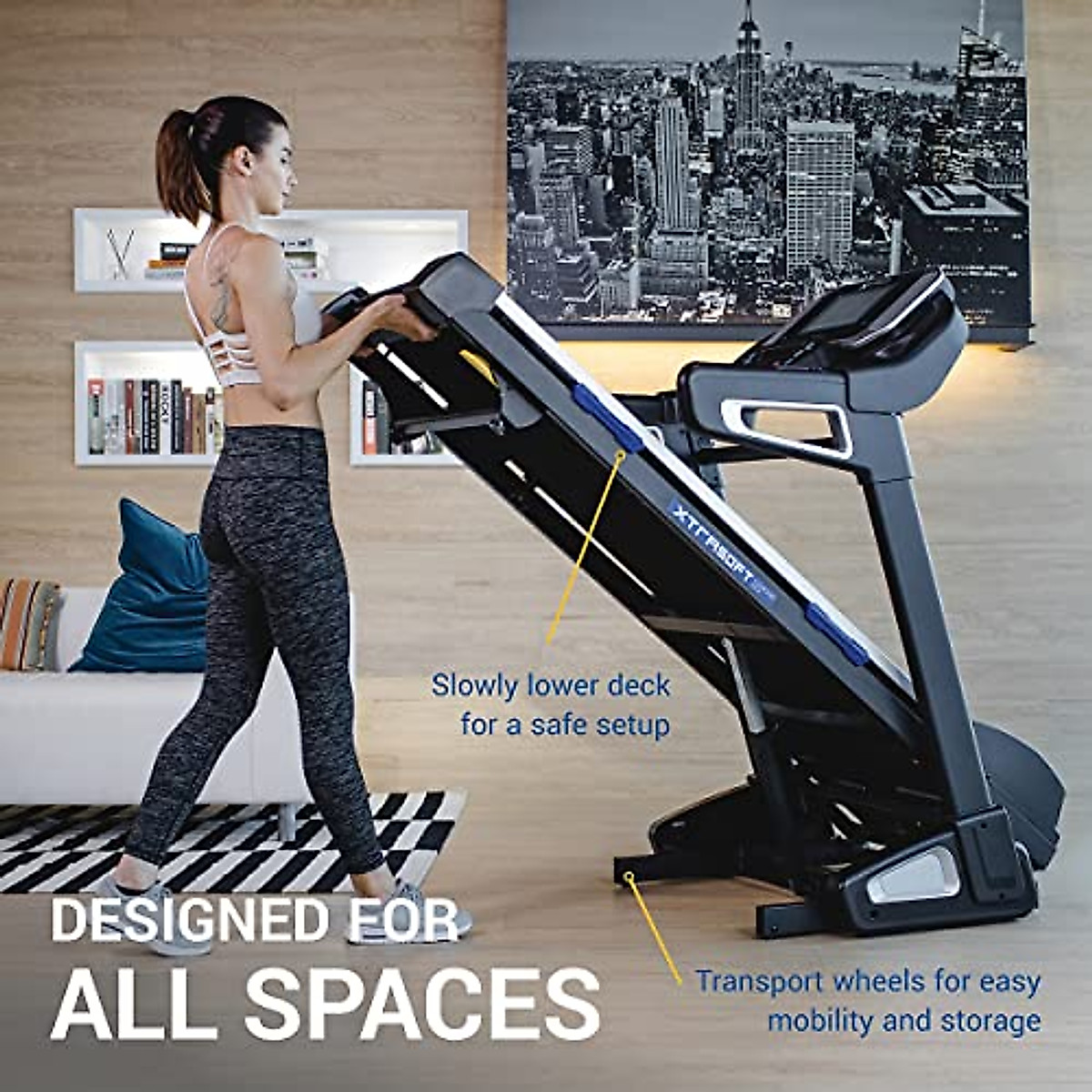 XTERRA Fitness TRX5500 Premium Performance Series Folding Treadmill, Large XTRASoft Cushioned Running Deck, LCD Display, Handlebar Speed and Incline Controls, Variety of Programs, FTMS Bluetooth