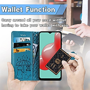 ONV Wallet Case Compatible with Samsung Galaxy S9 Plus - Sparkly Cute Animal Leather Folio Cover + Strap Card Holder Anti-Shock Stand Magnet Flip Case Compatible with Samsung Galaxy S9 Plus [MG] -Blue