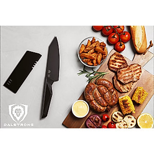 Dalstrong Chef Knife - 6 inch - Shadow Black Series - Black Titanium Nitride Coated - Razor Sharp Kitchen Knife - High Carbon 7CR17MOV-X Vacuum Treated Steel - Sheath - Chef's Knife - NSF Certified