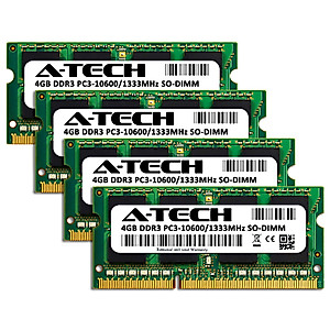 A-Tech 16GB (4x4GB) RAM for Apple iMac (Mid 2010, Mid 2011, Late 2011) | DDR3 1333MHz PC3-10600 204-Pin SODIMM Memory Upgrade Kit