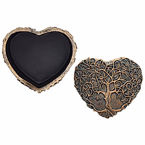 Top Brass Decorative Tree of Life / Heart Trinket Jewelry Box - Spiritual Love Celtic Art