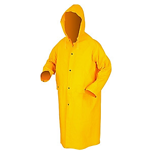 MCR Safety 200CX2 49-Inch Classic PVC/Polyester Coat with Detachable Hood, Yellow, 2X-Large