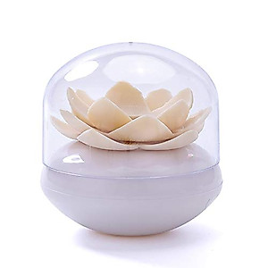 Dofover 2 Pack Creative Lotus Cotton Swab Holder Q-Tips Toothpicks Holder Table Decorate Cotton Bud Storage Box Organizer
