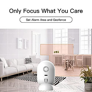LAXIHUB 5GHz WiFi Security Camera Indoor Baby Monitor Cam White Home Pet/Dog/Cat Camera with App, 5Ghz/2.4Ghz Dual Bands,1080P FHD Night Vision, 2-Way Audio, Motion Detection Area Customized
