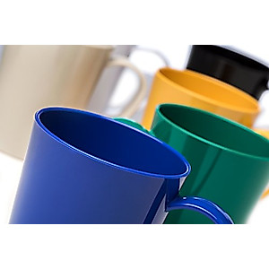 Carlisle FoodService Products Mug Plastic Coffee Mug with Large Handle for Buffets, Home, and Restaurant, Tritan, 12 Ounces, White