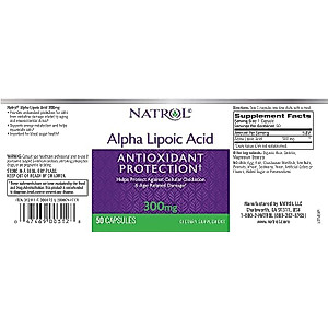 Natrol Alpha Lipoic Acid 300 Milligrams - 50 Caps (Packs of 3)