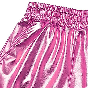 Juniors Pink Metallic Shorts Shiny Sparkly Dance Hot Pants for Teen Girls 12 13