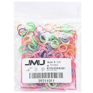 JMU Orthodontic Elastics 1/4 Heavy, 500 Pack Intraoral Elastic Bands Non-Latex Neon Dental Rubber Bands Made in USA