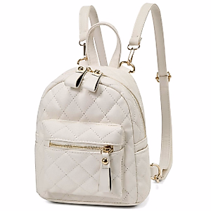 Kasqo Mini Backpack Purse for Women, Small Lightweight PU Leather Shoulder Bags Quilted Purses and Handbags