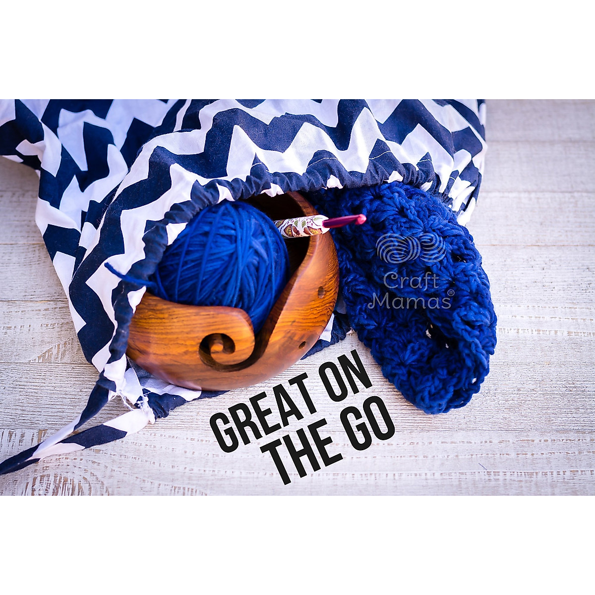 Wooden Yarn Bowl Holder Rosewood - Knitting Bowl with Holes Storage - Crochet Yarn Holder Bowl - Perfect for Mother's Day!