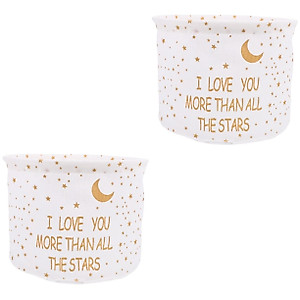 STOBOK 2pcs Cloth Fabric Basket Cotton Cosmetic Basket Cotton Storage Basket Folding Sundries Basket Offise Desktop Basket Plastic Containers Cosmetic Holder Basket Baby Laundry Tub Round